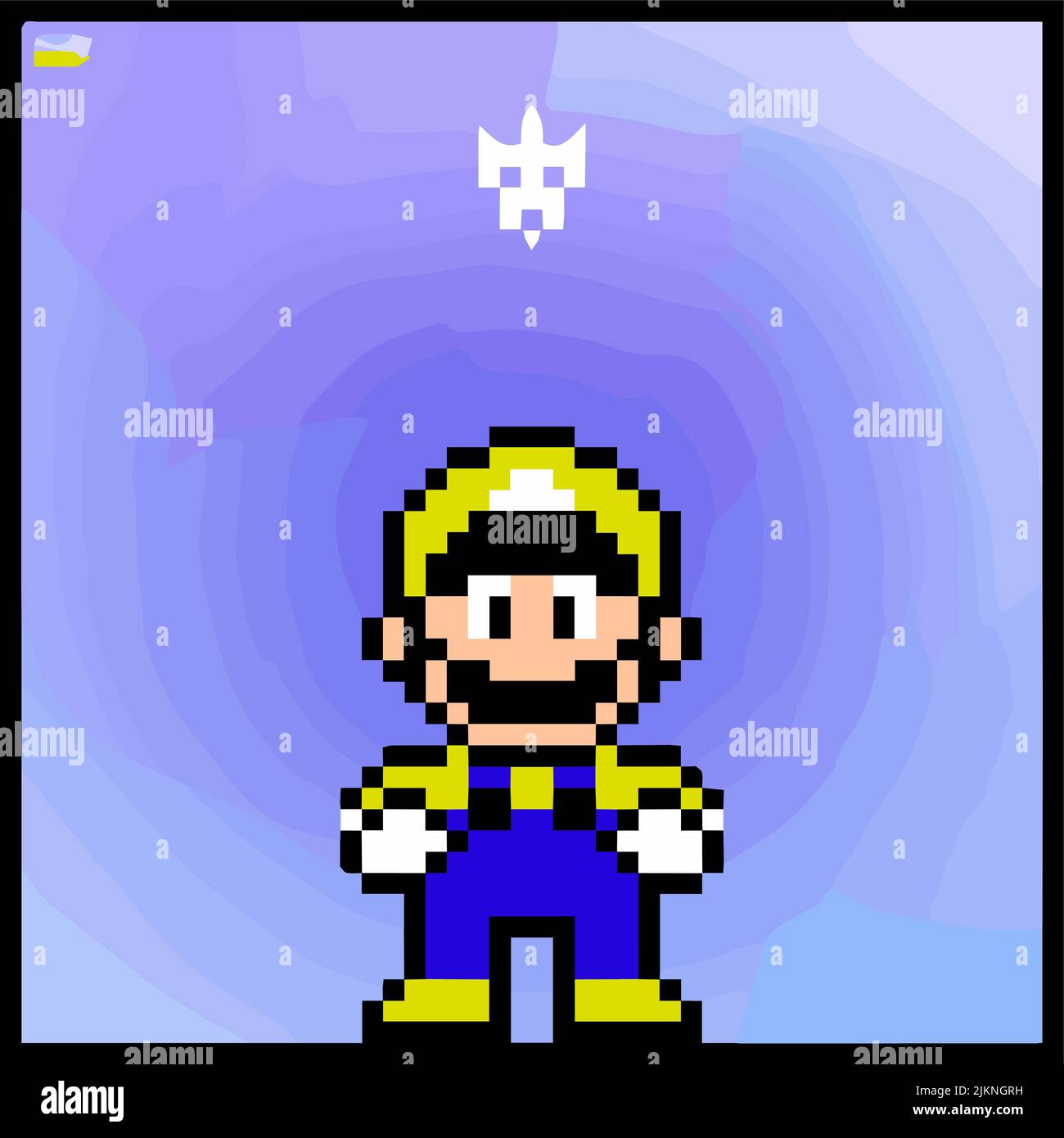 cartoon character in pixel vector art using a color filled background ...