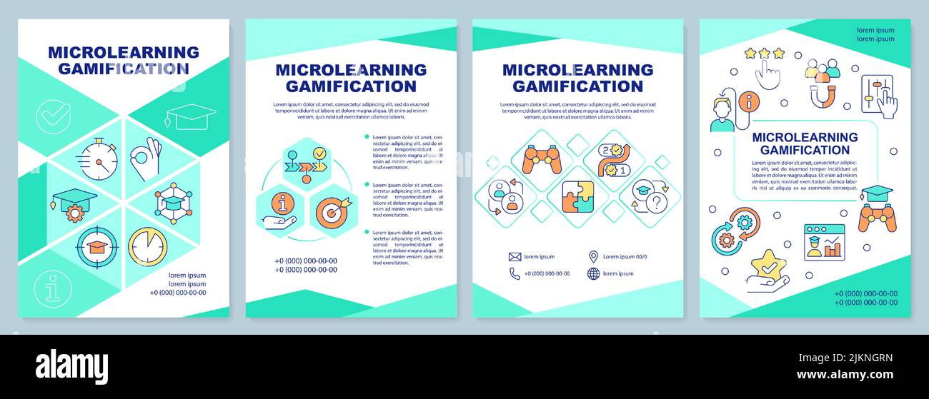 Microlearning gamification green brochure template Stock Vector Image & Art - Alamy