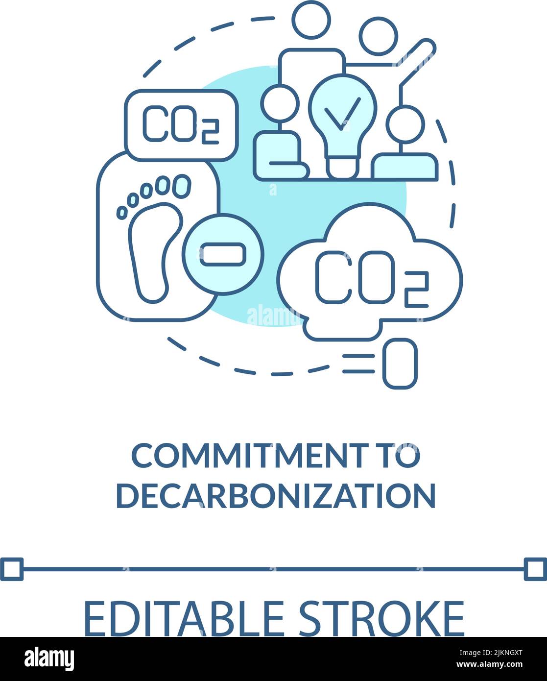 Commitment to decarbonization turquoise concept icon Stock Vector Image ...