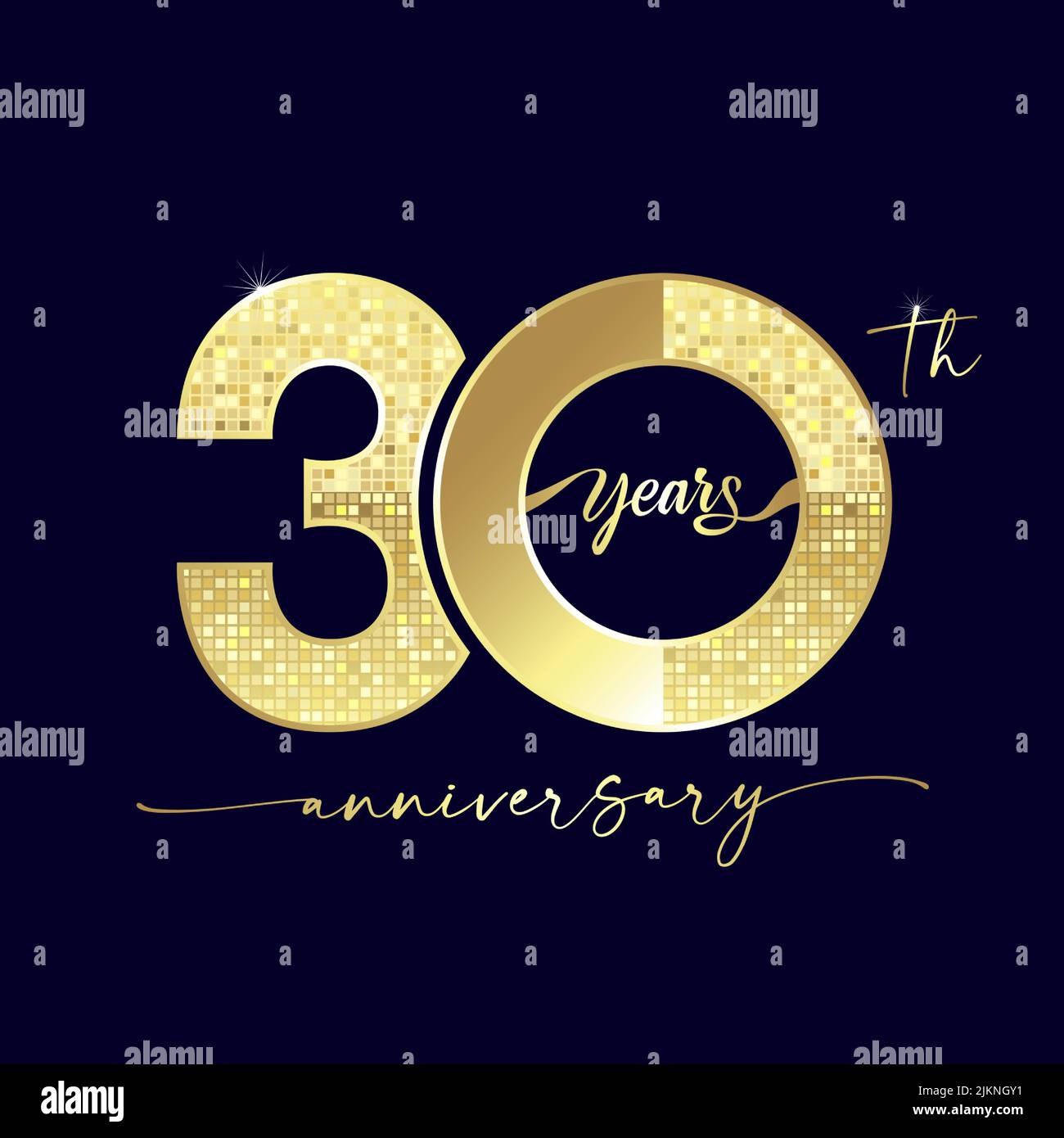 30th anniversary number. 30 years old logotype concept. Isolated ...