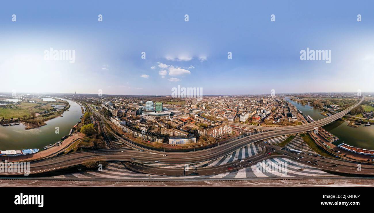 High Dynamic Range aerial 360 degrees panorama of Arnhem intersection ...