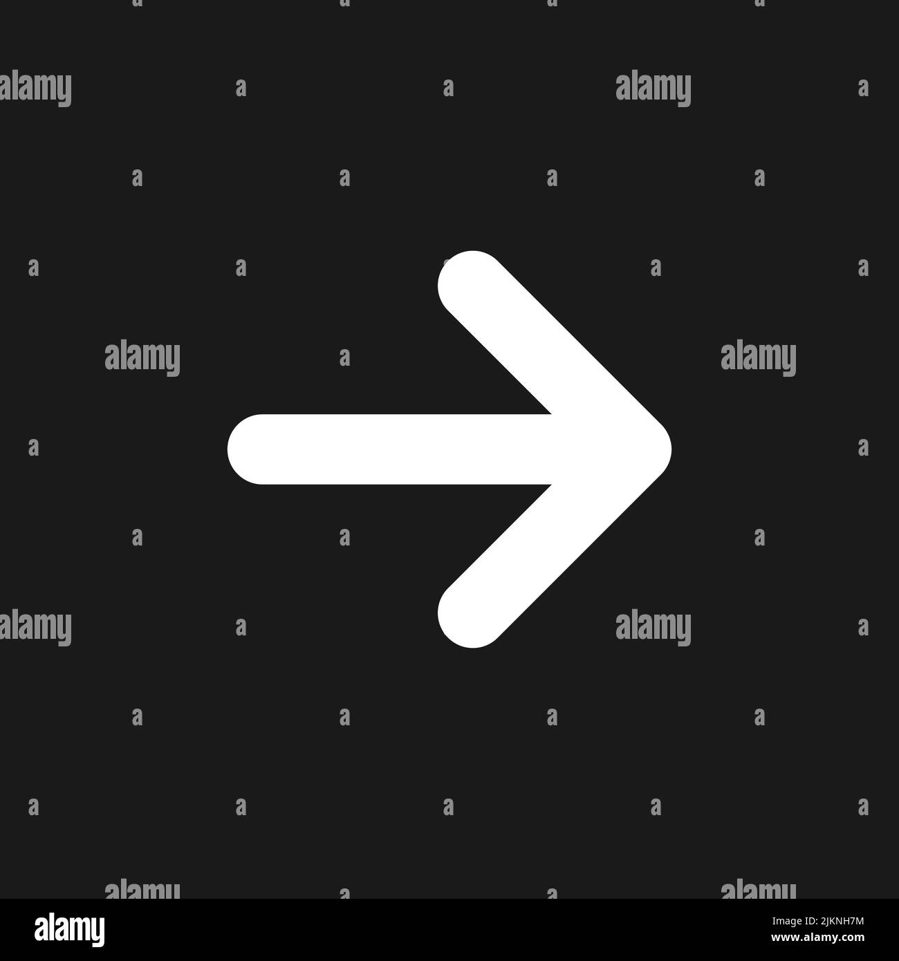 Rightwards arrow dark mode glyph ui icon Stock Vector Image & Art - Alamy