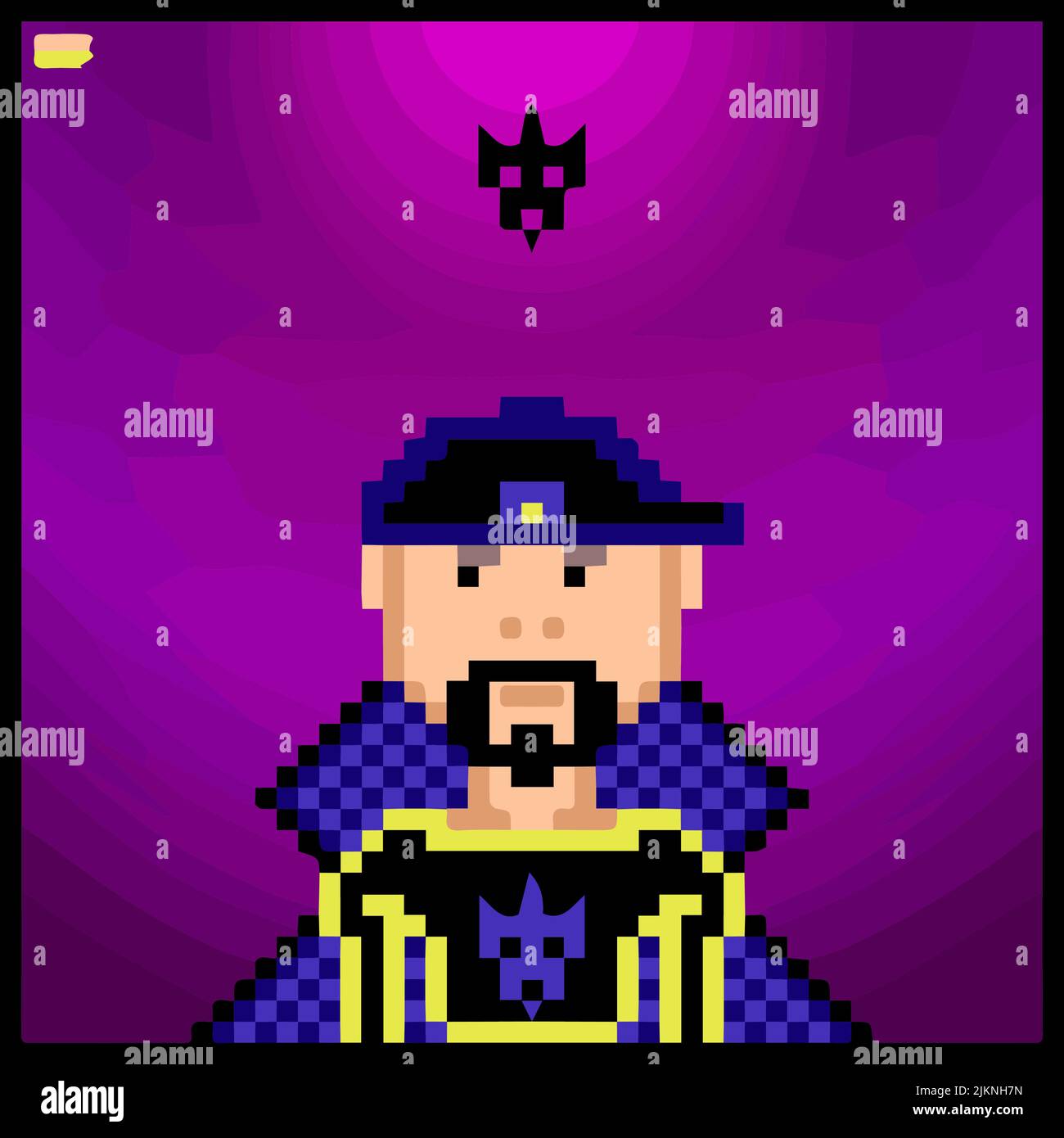 cartoon character in pixel vector art using a color filled background ...