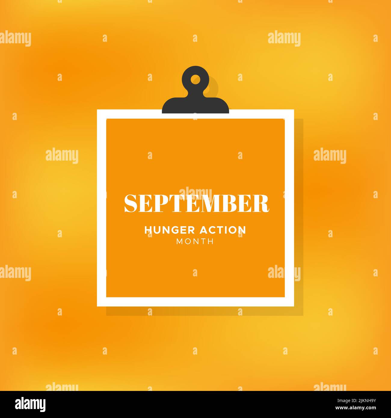 Hunger Action month. September. Orange blurred background. Vector ...
