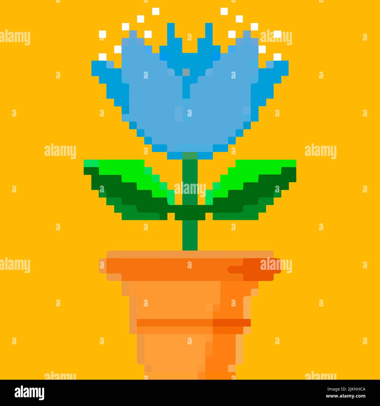 Flower in a pot, pixel art and creating your own garden Stock Vector ...