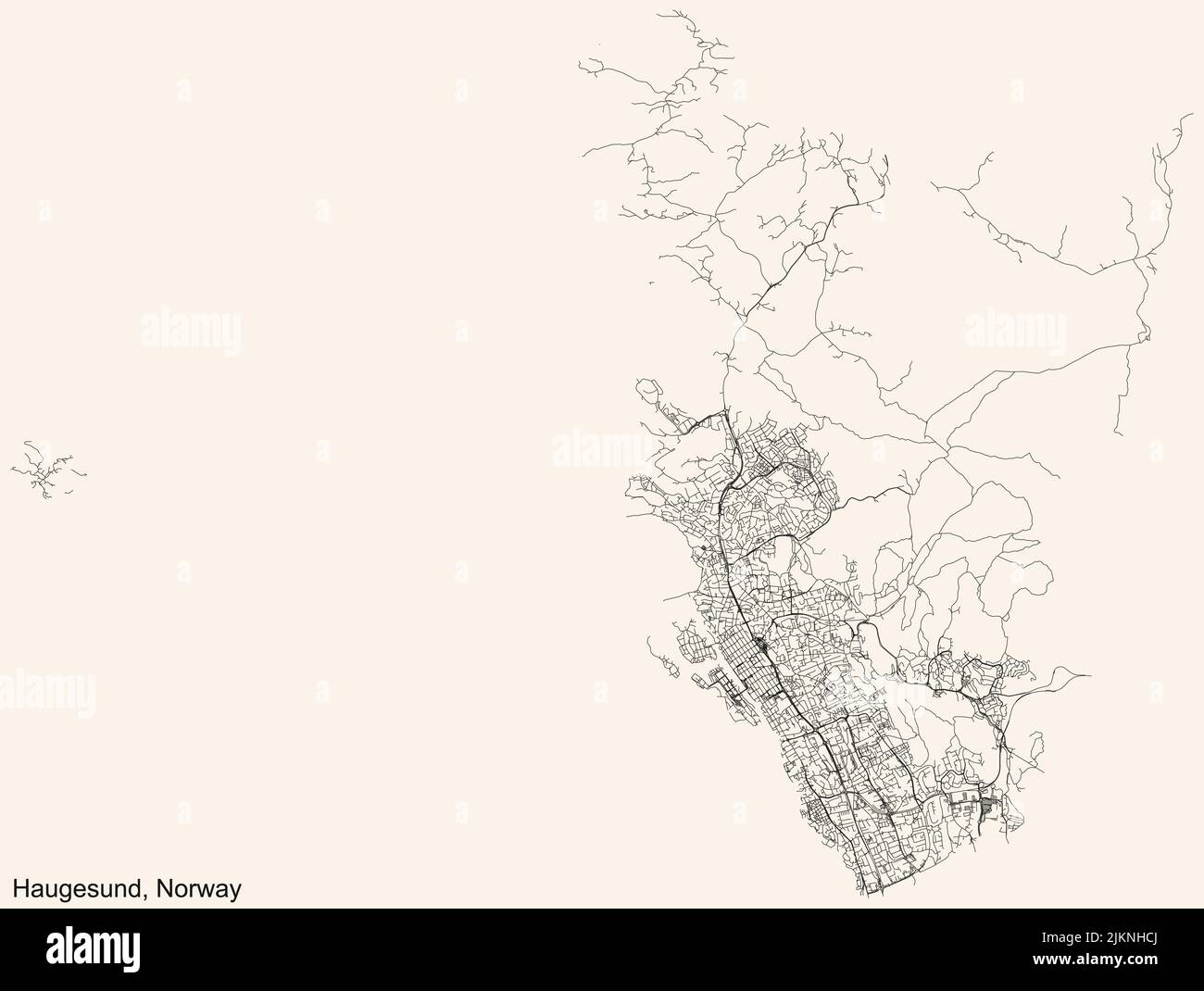 Street roads map of HAUGESUND, NORWAY Stock Vector Image & Art - Alamy