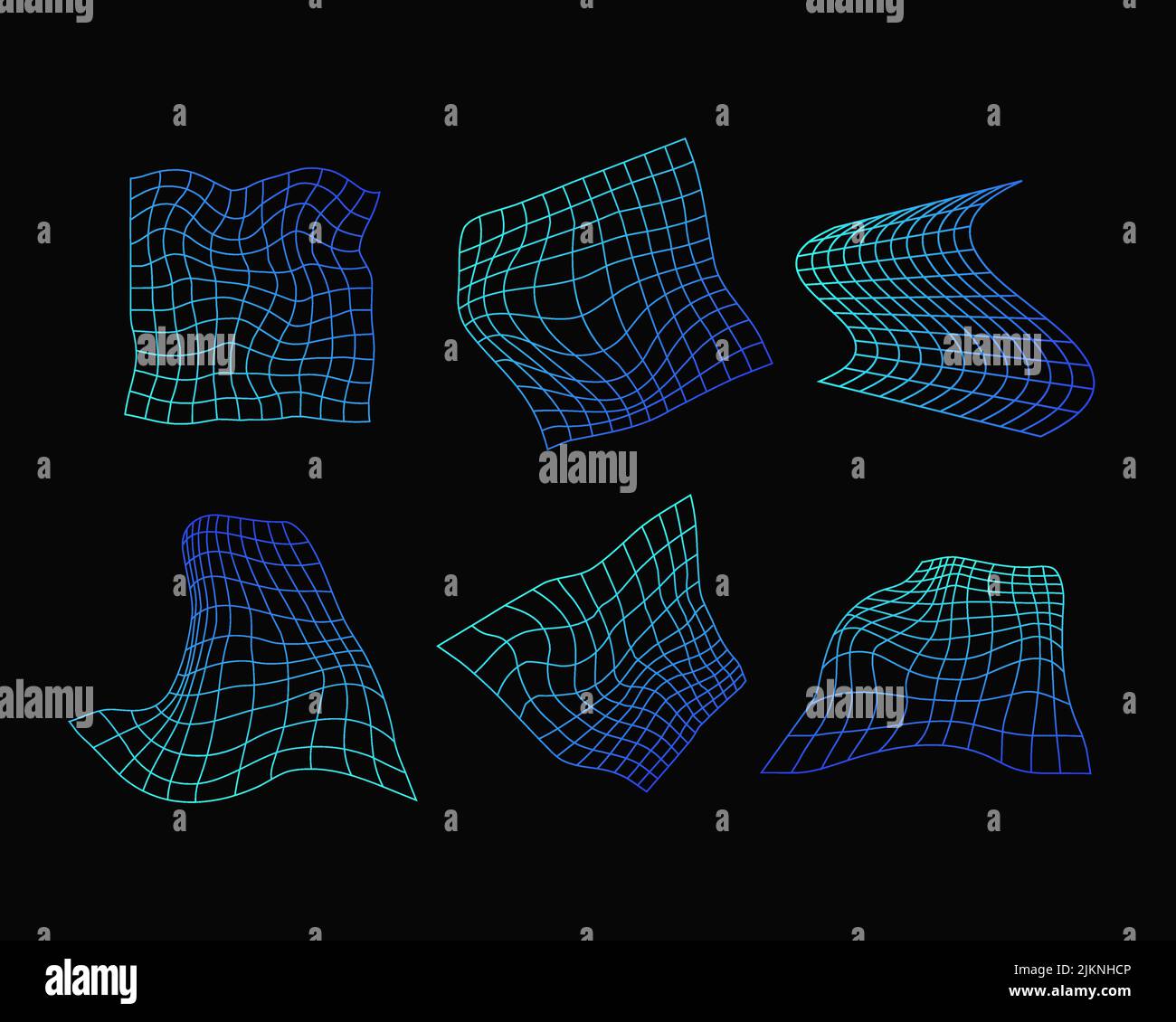 Geometric grids with neon gradient set Stock Vector Image & Art - Alamy