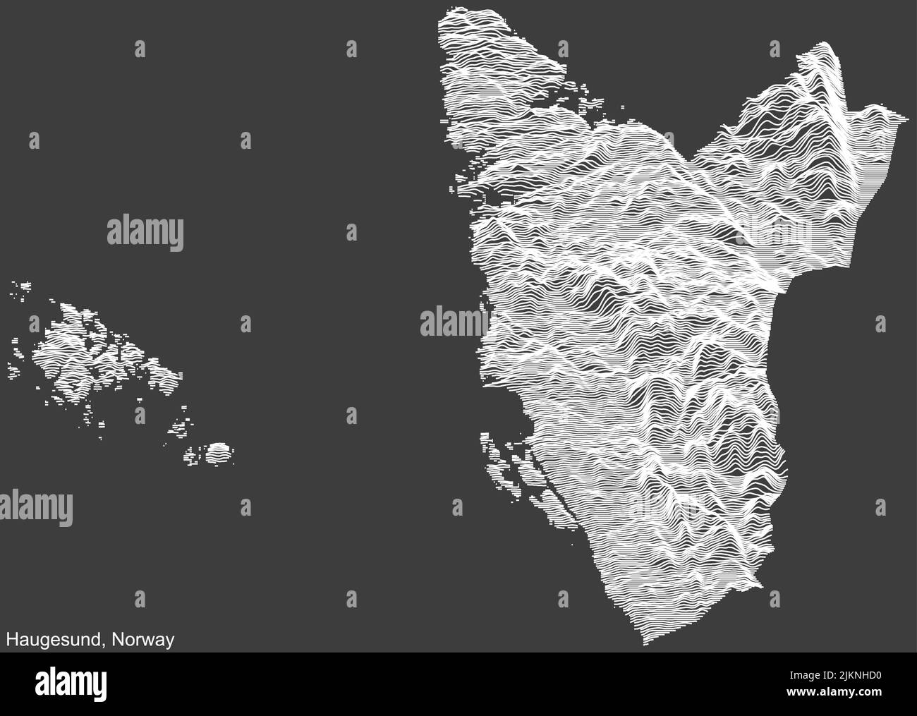 Topographic relief map of HAUGESUND, NORWAY Stock Vector Image & Art ...