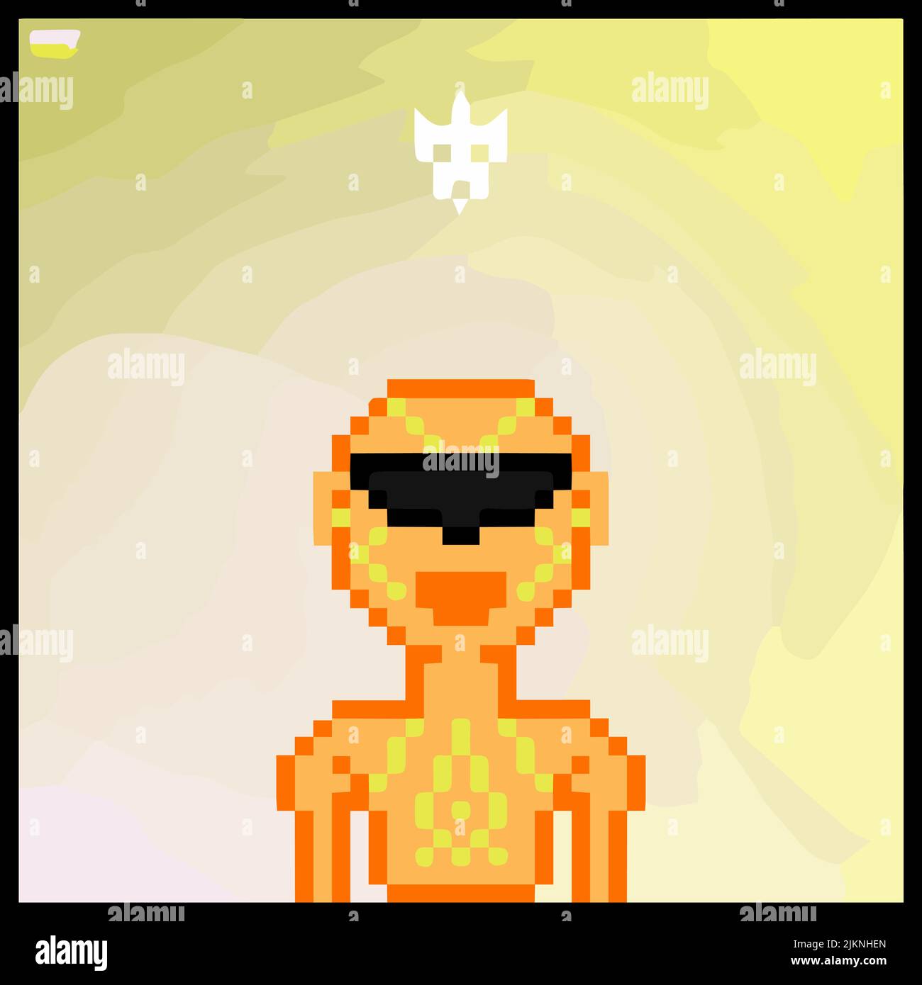 cartoon character in pixel vector art using a color filled background ...