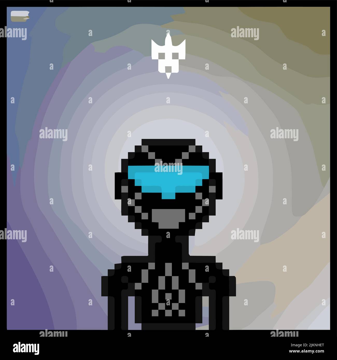 cartoon character in pixel vector art using a color filled background ...