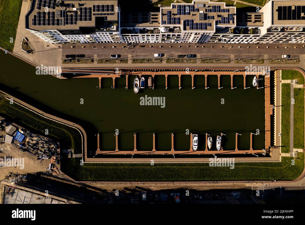 Top down aerial view of Noorderhaven recreational port with ...