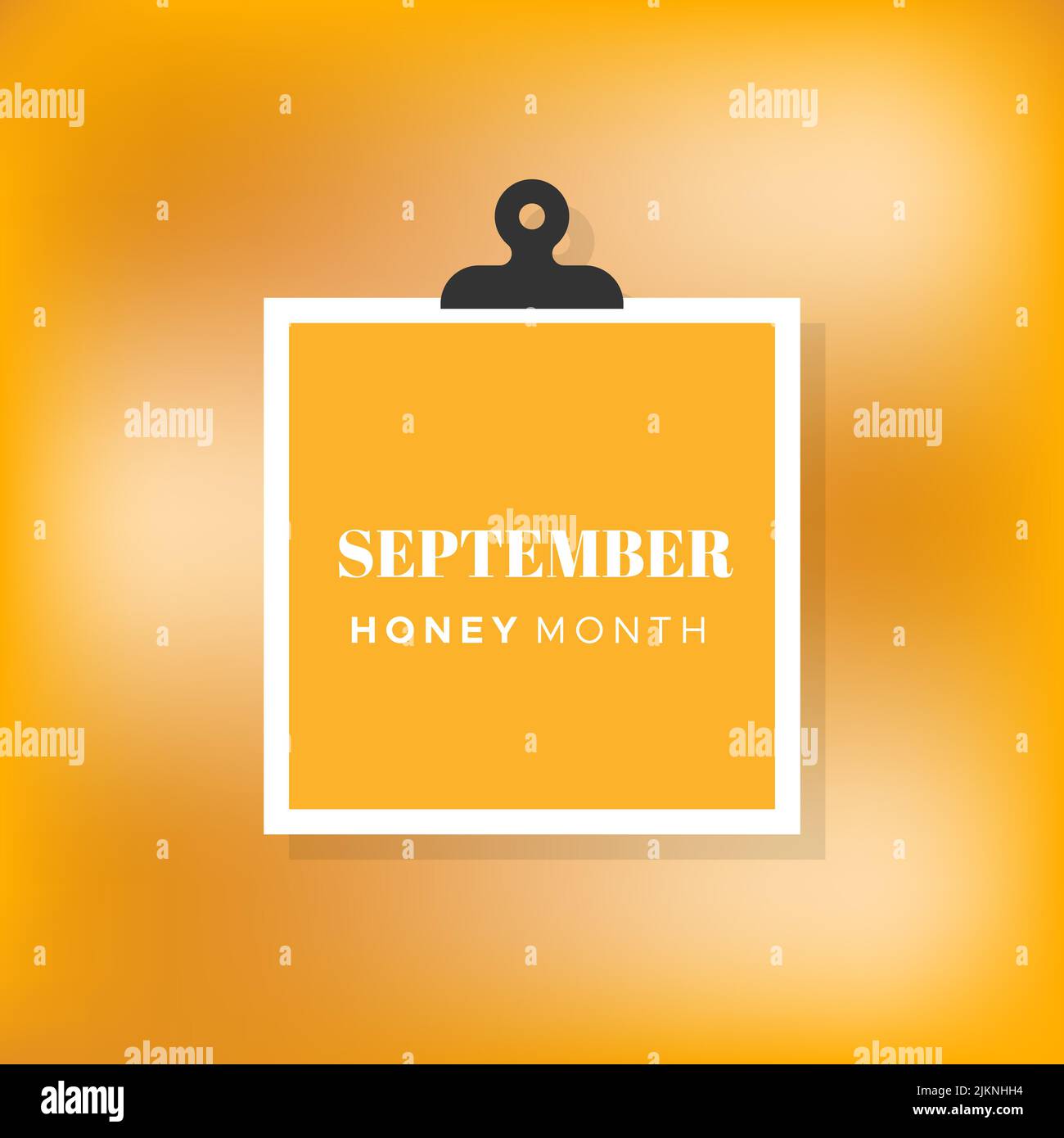Honey month. September. Golden blurred background. Vector illustration ...