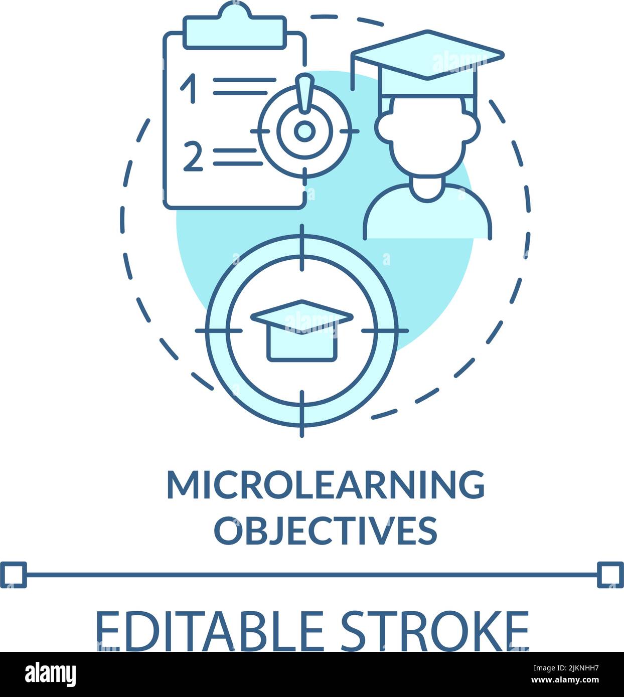 Microlearning objectives turquoise concept icon Stock Vector Image ...
