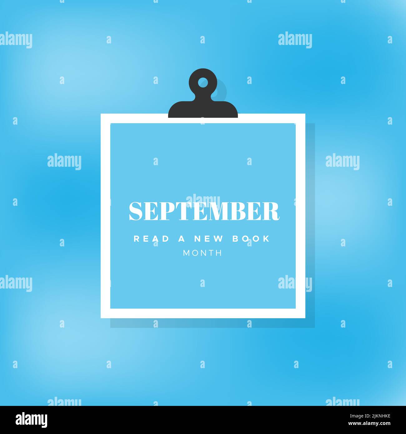 Read a new book month. September. Blue blurred background. Vector ...