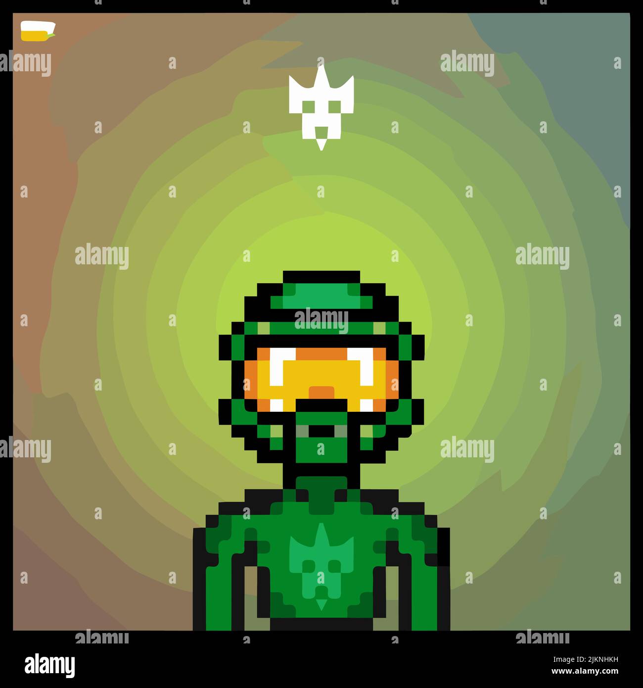 cartoon character in pixel vector art using a color filled background ...