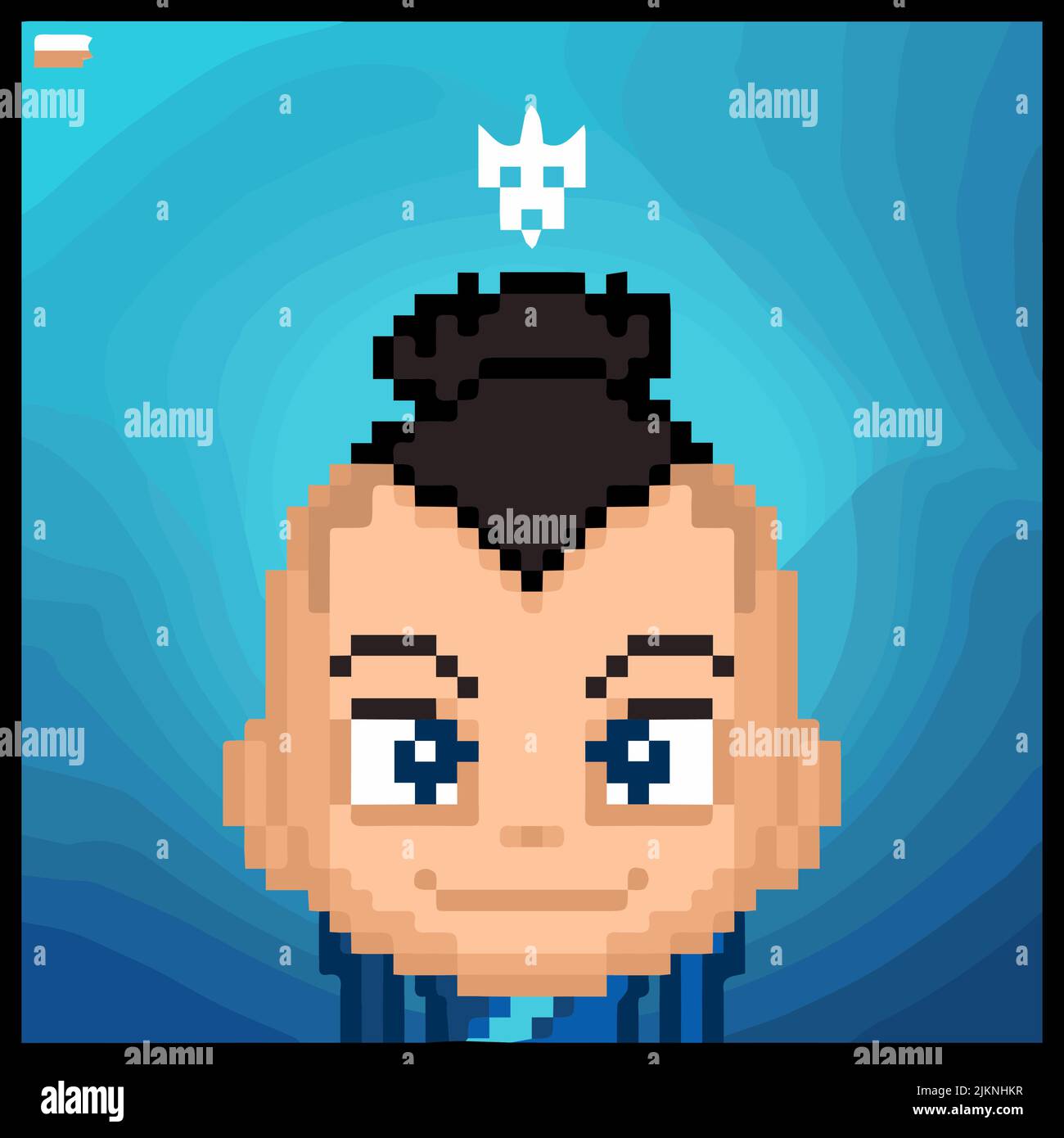 cartoon character in pixel vector art using a color filled background ...