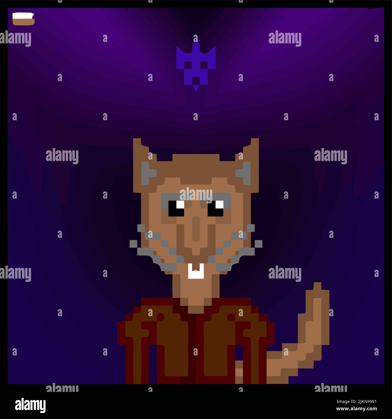 cartoon character in pixel vector art using a color filled background ...