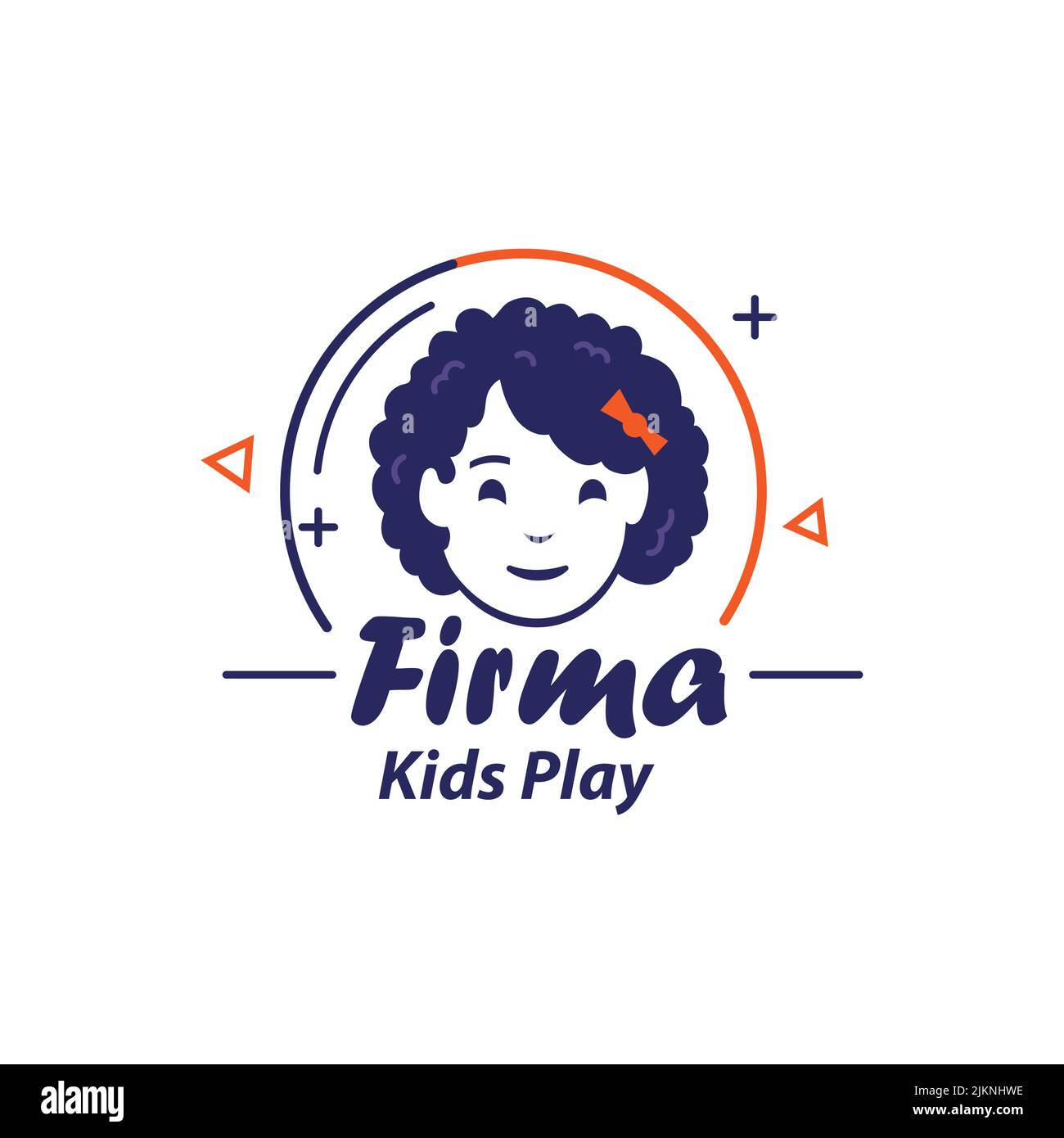 A beautiful female kid icon for the kids' shops Stock Vector Image ...