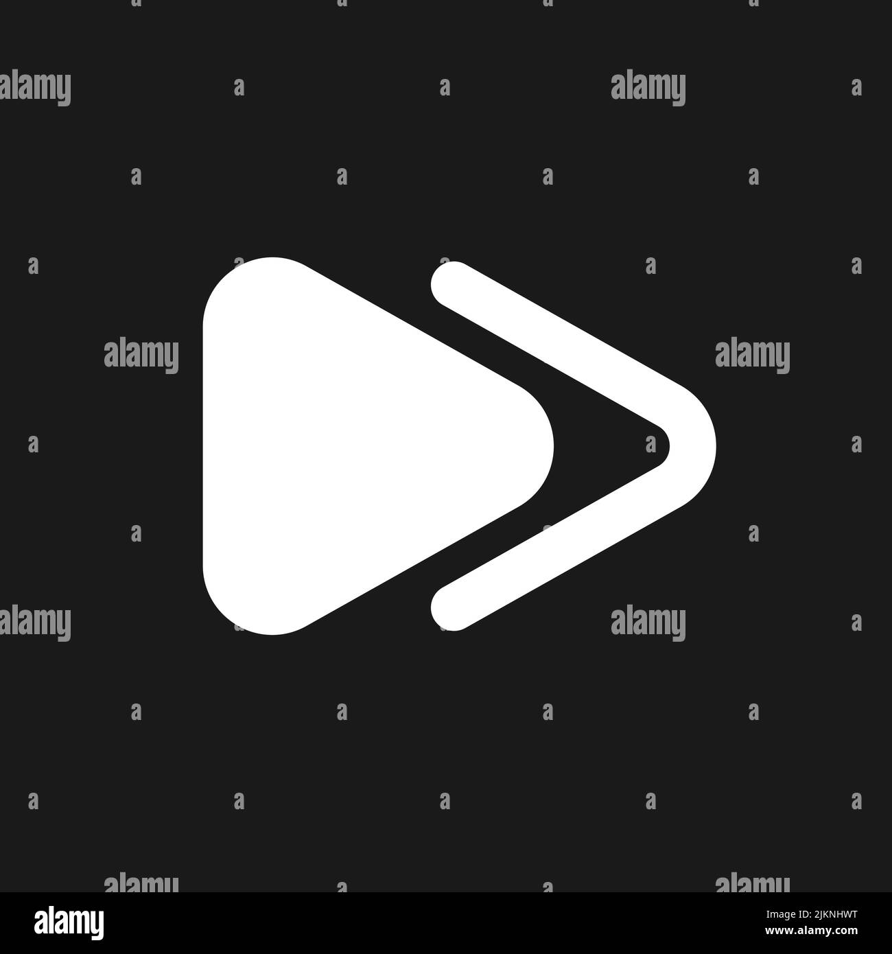 Fast forward button dark mode glyph ui icon Stock Vector Image & Art ...
