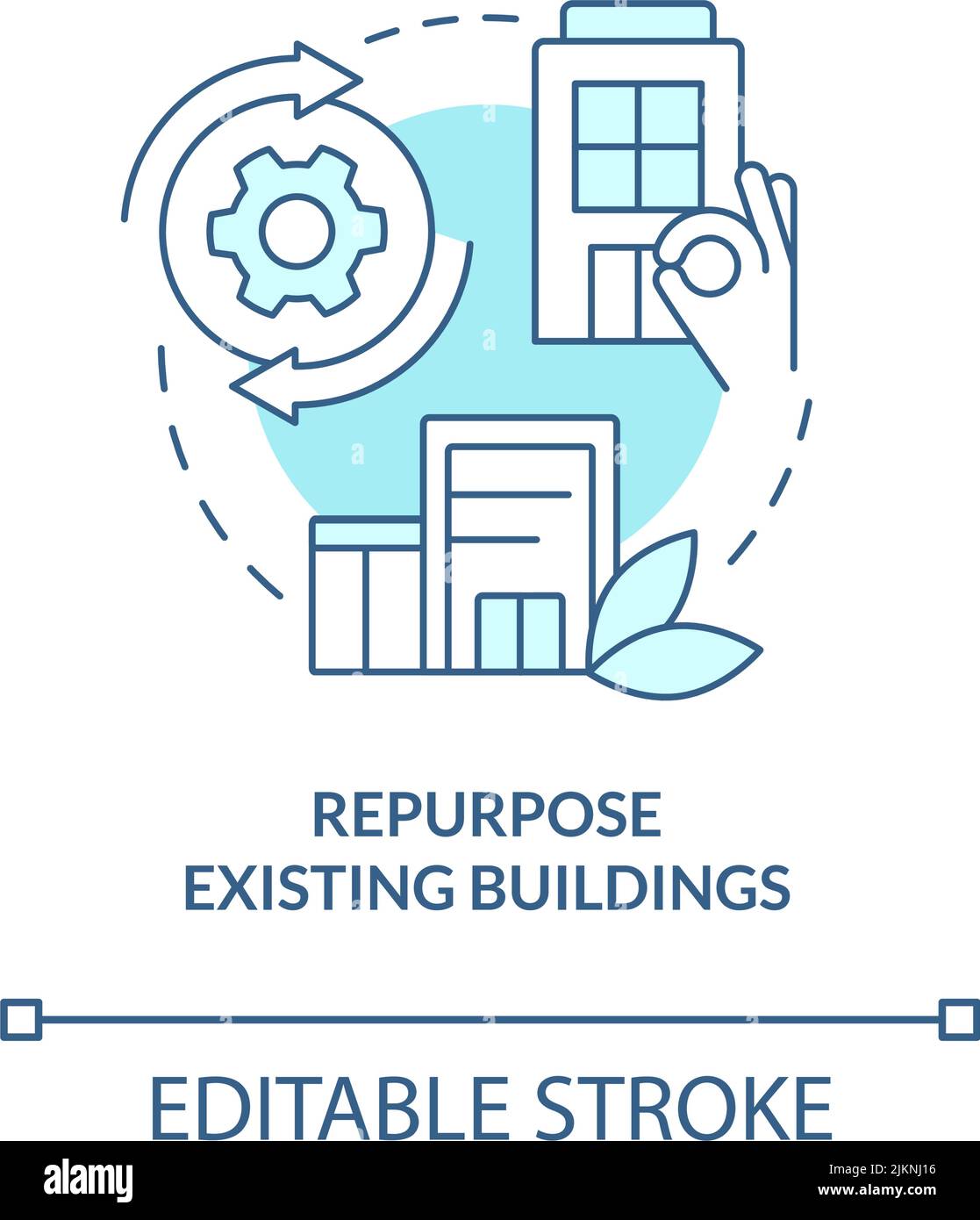 Repurpose existing buildings turquoise concept icon Stock Vector Image ...