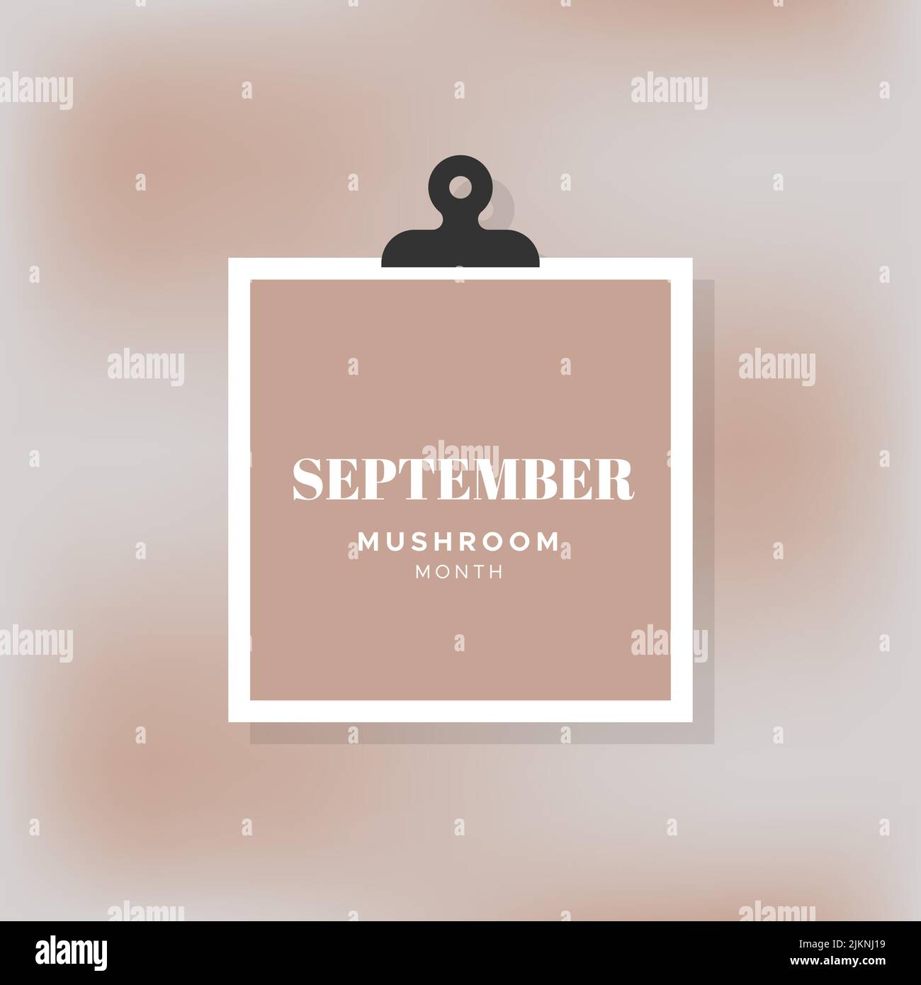 Mushroom month. September. Brown blurred background. Vector ...