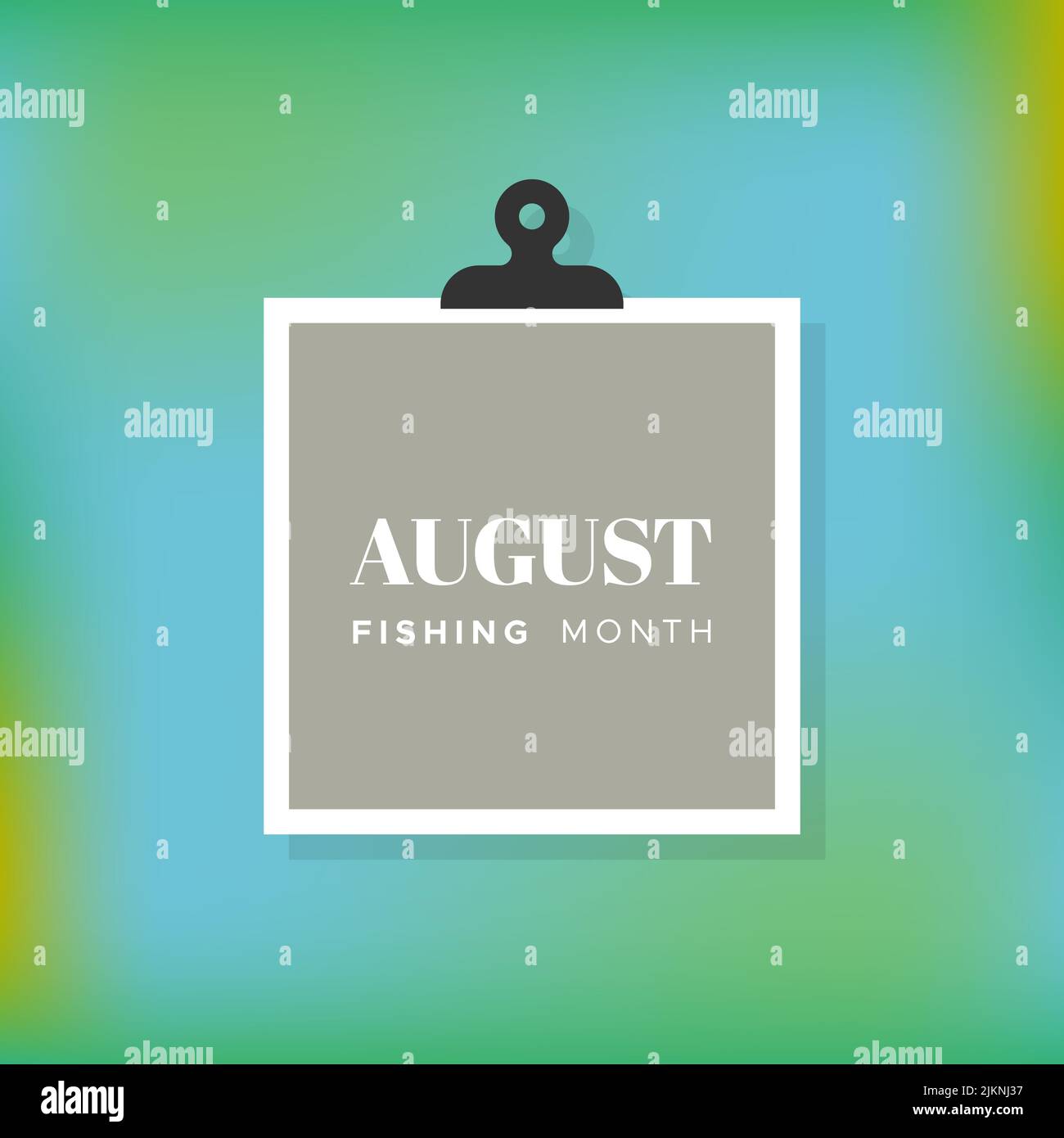Fishing month. August. Colorful blurred background. Vector illustration ...