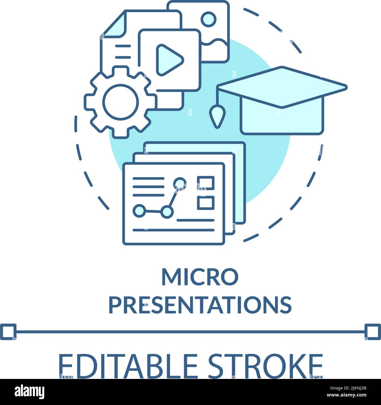 Micro presentations turquoise concept icon Stock Vector Image & Art - Alamy
