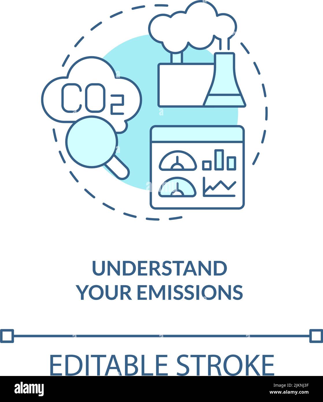 Understand your emissions turquoise concept icon Stock Vector Image ... Understand your emissions turquoise concept icon Stock Vector Image ...