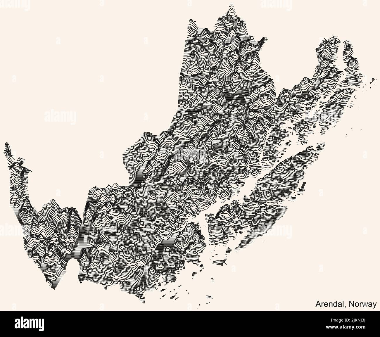Topographic relief map of ARENDAL, NORWAY Stock Vector Image & Art - Alamy