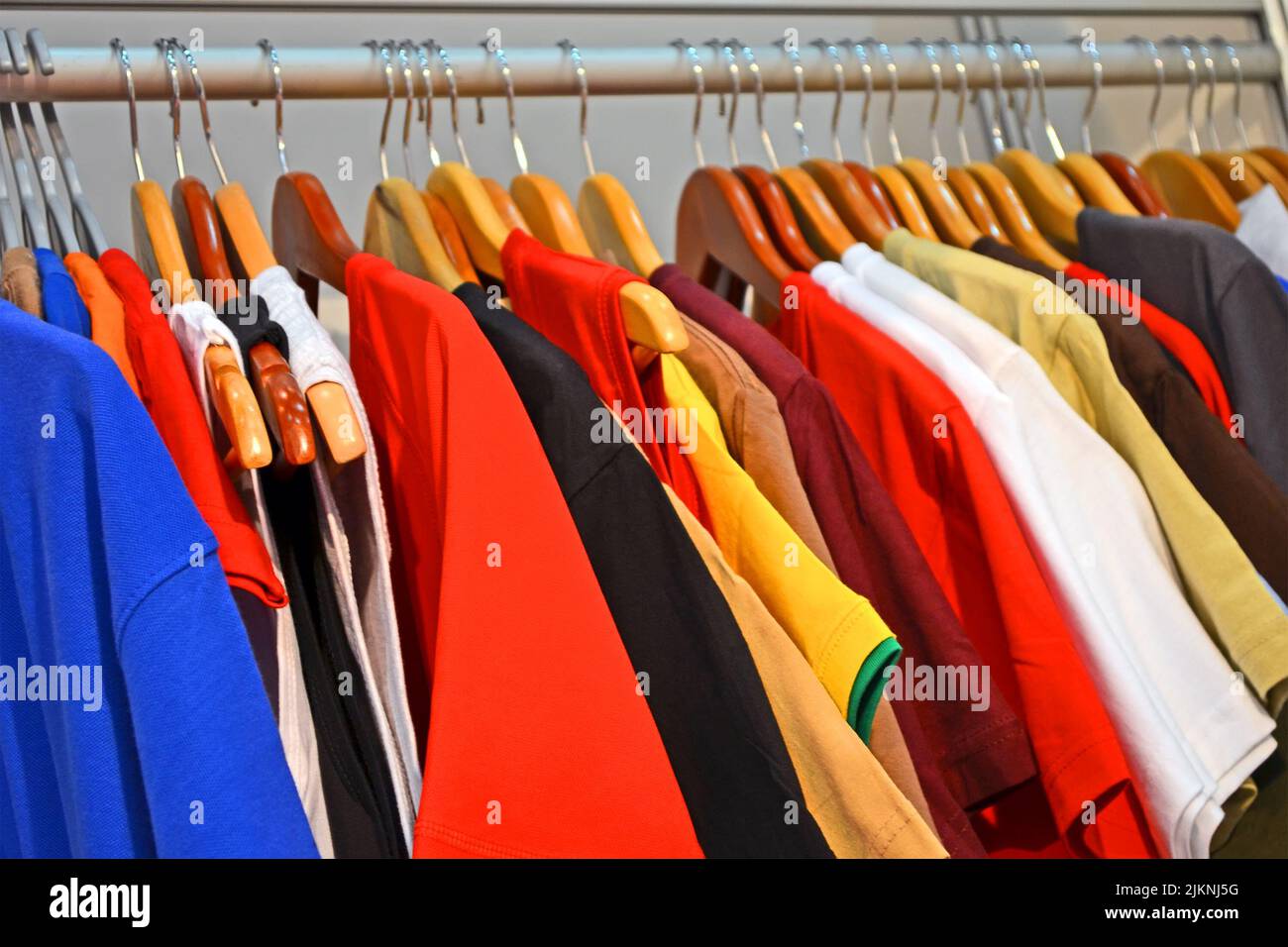 shirt line diversity in fitting room, cloack-room, fashion industry ...