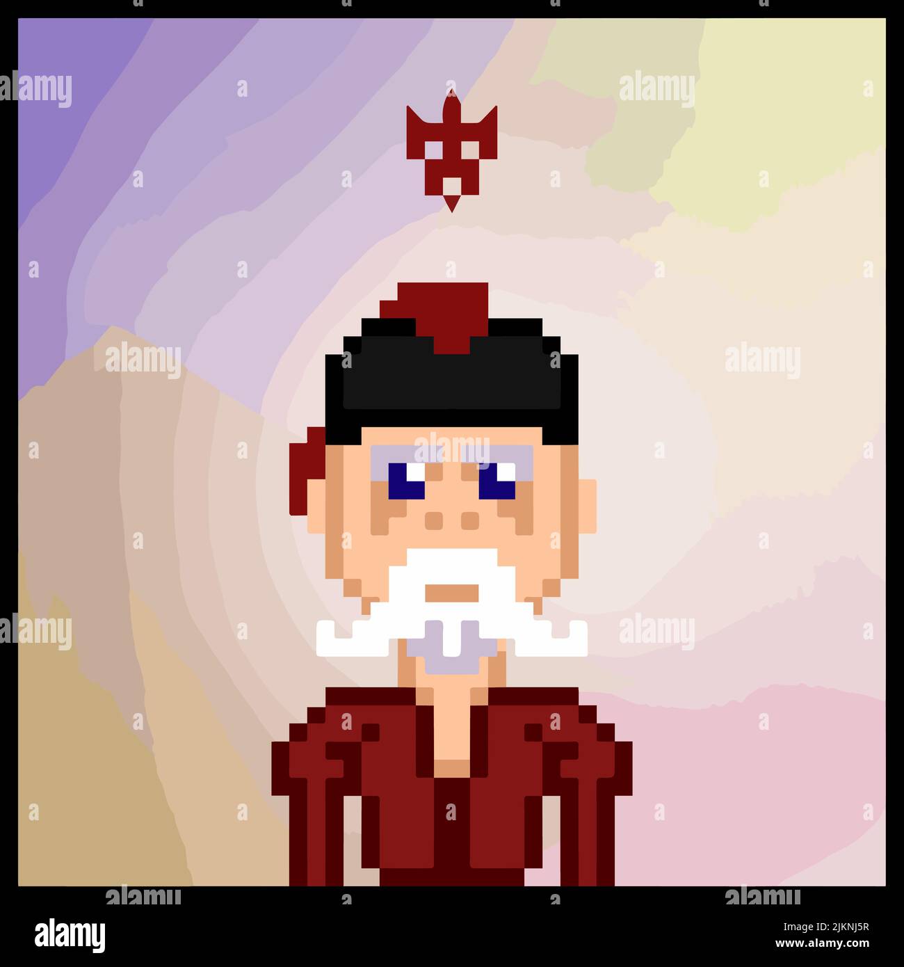cartoon character in pixel vector art using a color filled background ...