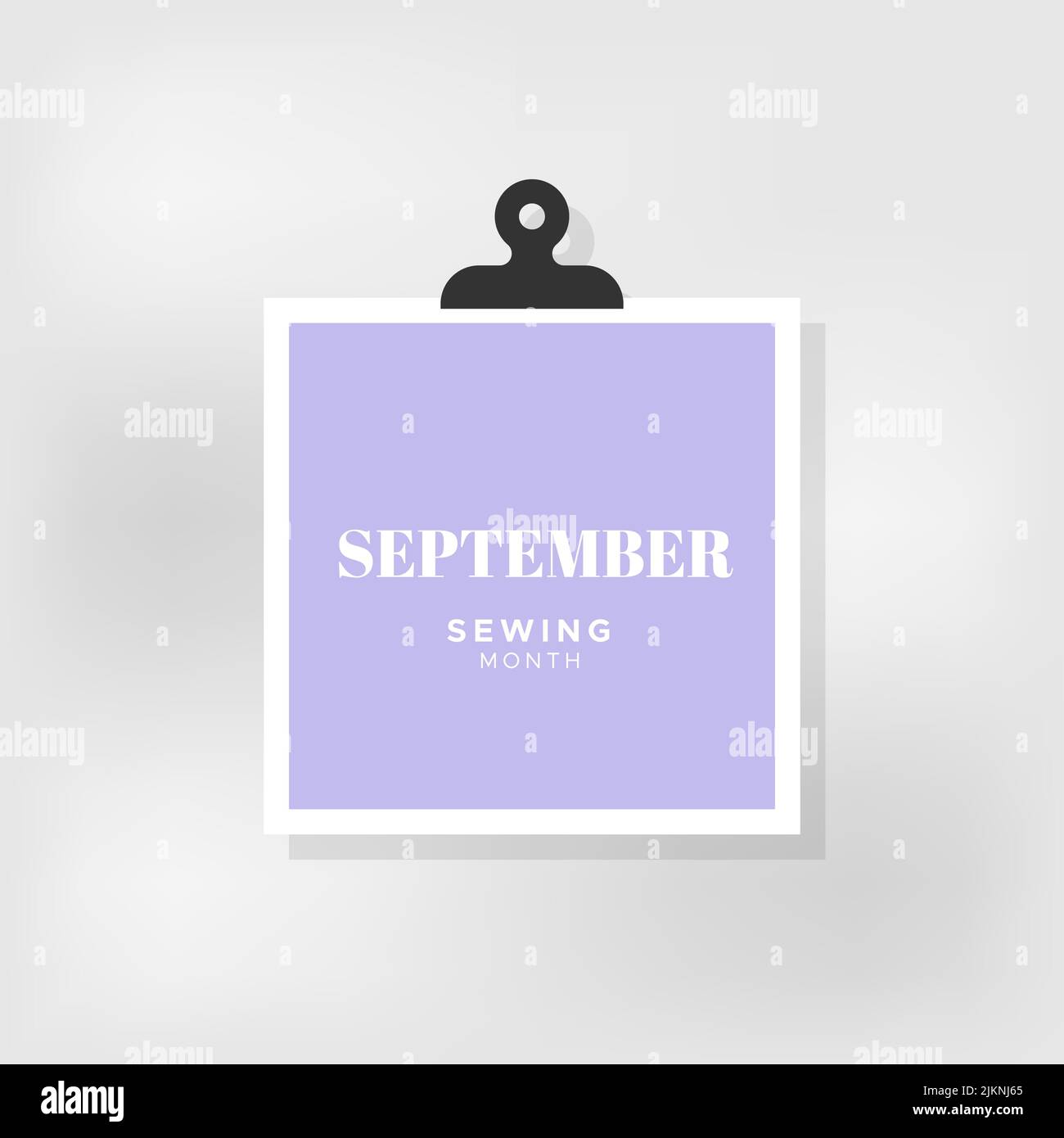 Sewing month. September. Grey blurred background. Vector illustration ...