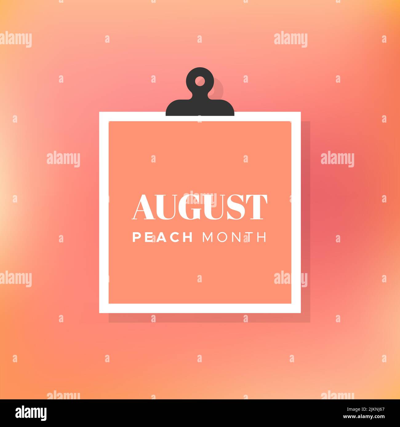Peach month. August. Orange blurred background. Vector illustration ...
