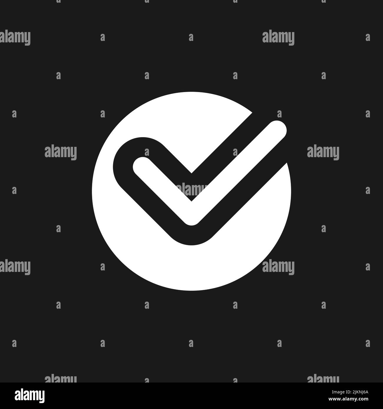 Accept button dark mode glyph ui icon Stock Vector Image & Art - Alamy