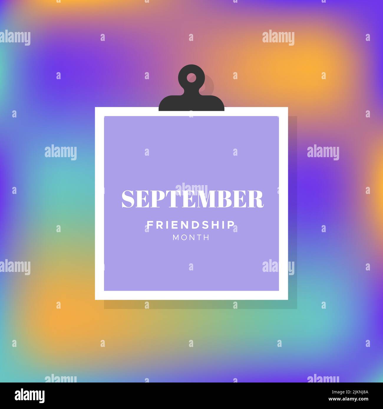 Friendship month. September. Colorful blurred background. Vector ...
