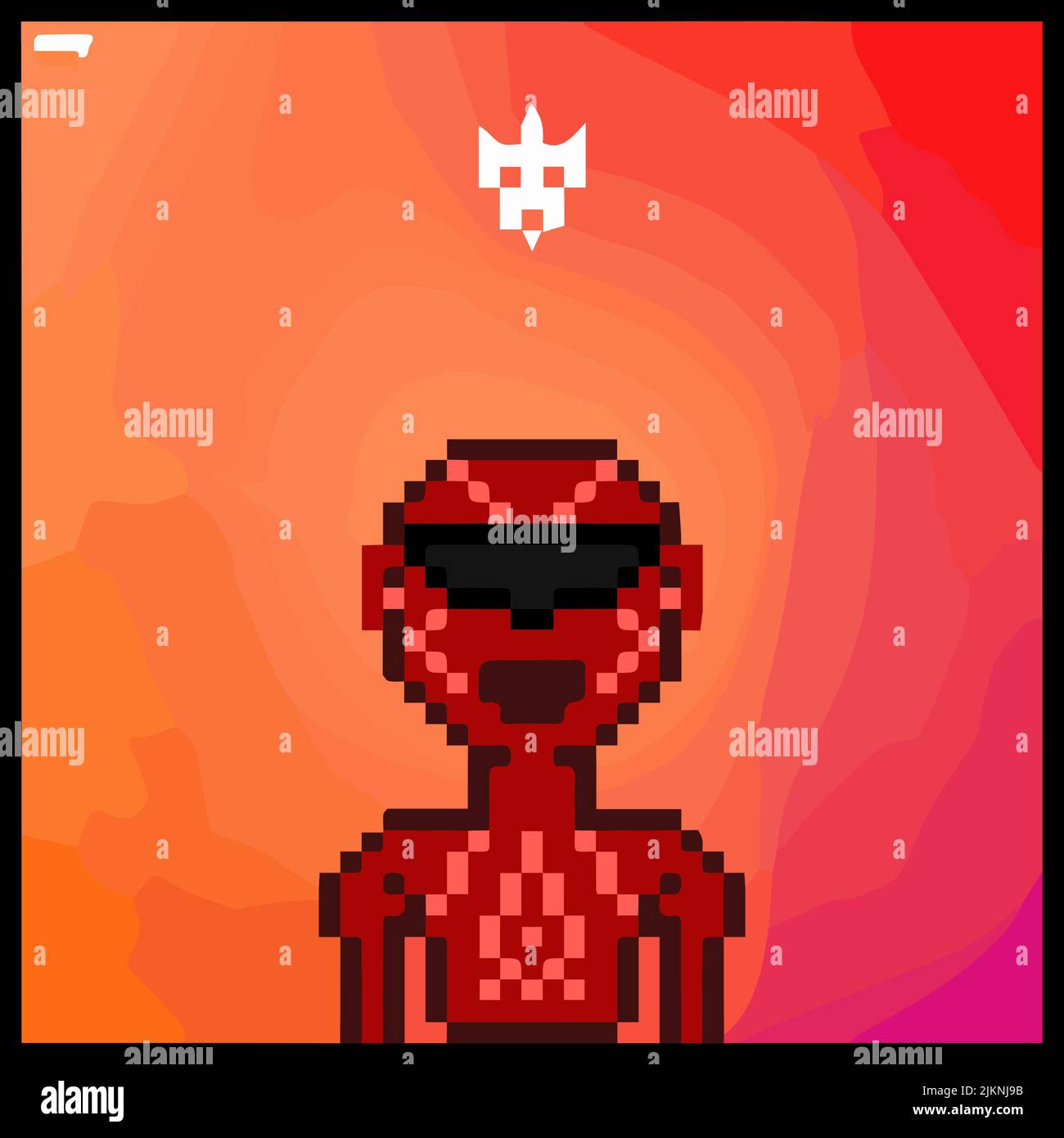 cartoon character in pixel vector art using a color filled background ...