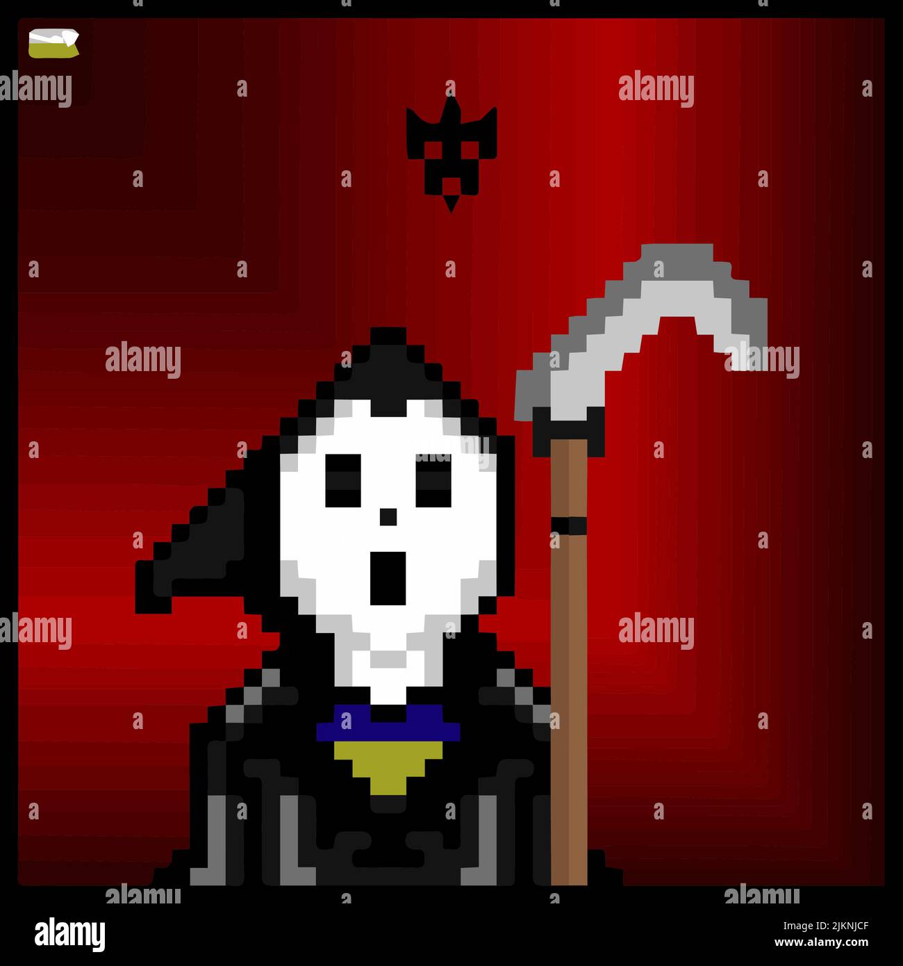 cartoon character in pixel vector art using a color filled background ...