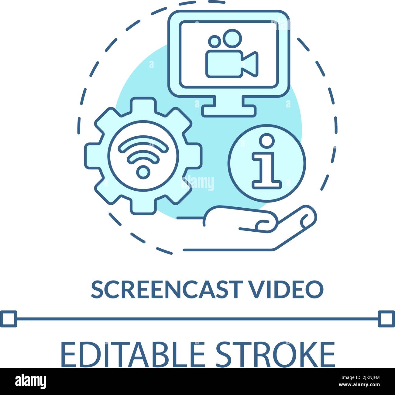 Screencast video turquoise concept icon Stock Vector Image & Art - Alamy