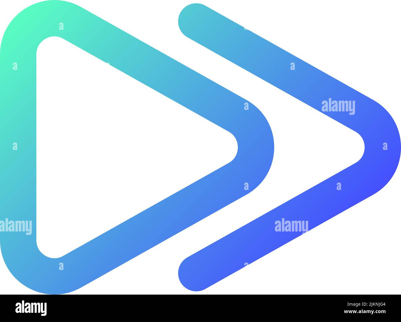 Fast forward button pixel perfect gradient linear ui icon Stock Vector ...