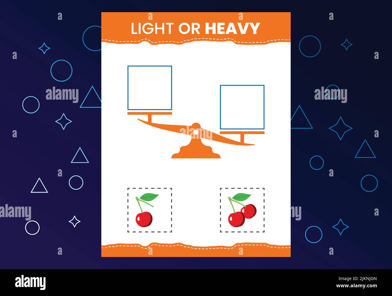Light or heavy educational worksheet with scales. Heavier and lighter ...