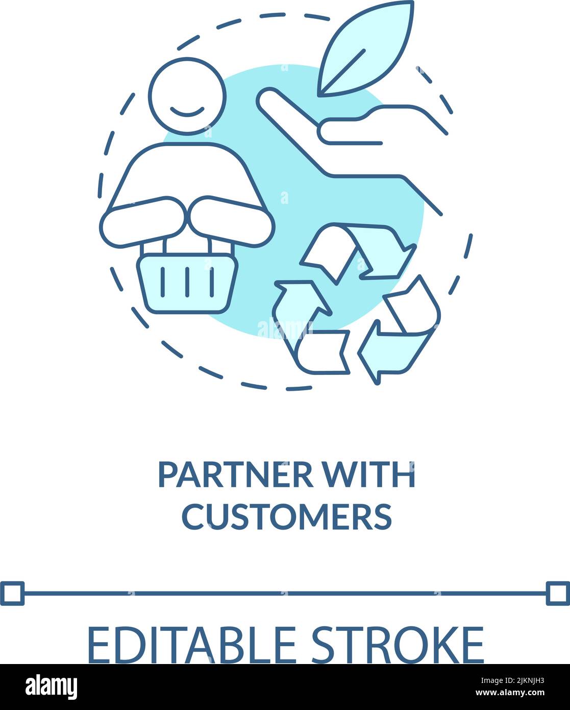 Partner with customers turquoise concept icon Stock Vector Image & Art ...