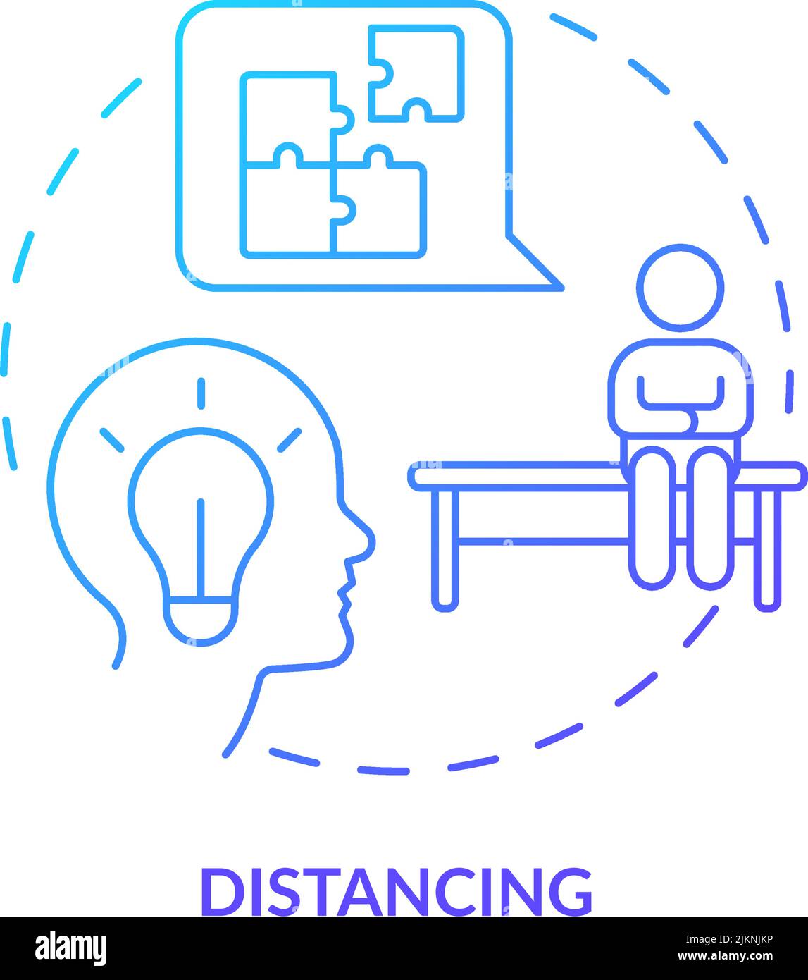 Distancing Blue Gradient Concept Icon Stock Vector Image And Art Alamy