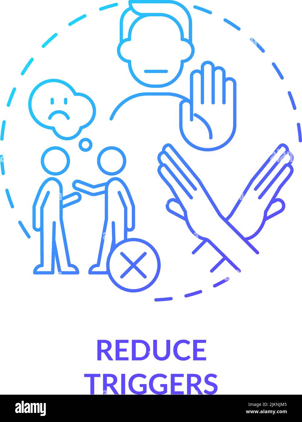 Reduce triggers blue gradient concept icon Stock Vector Image & Art - Alamy