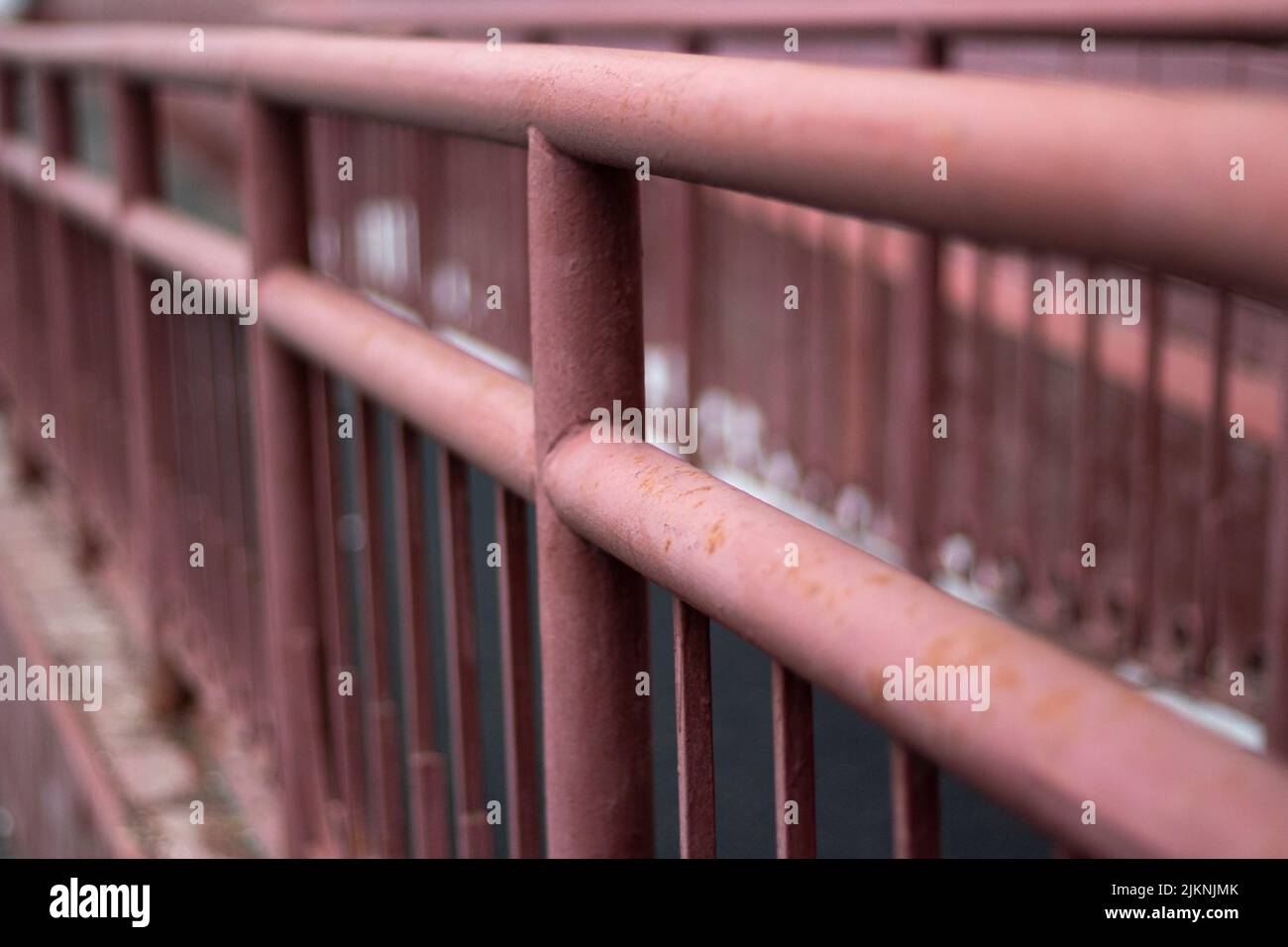 Fence on street. Just fence. Details of suburbs on territory. Vertical ...