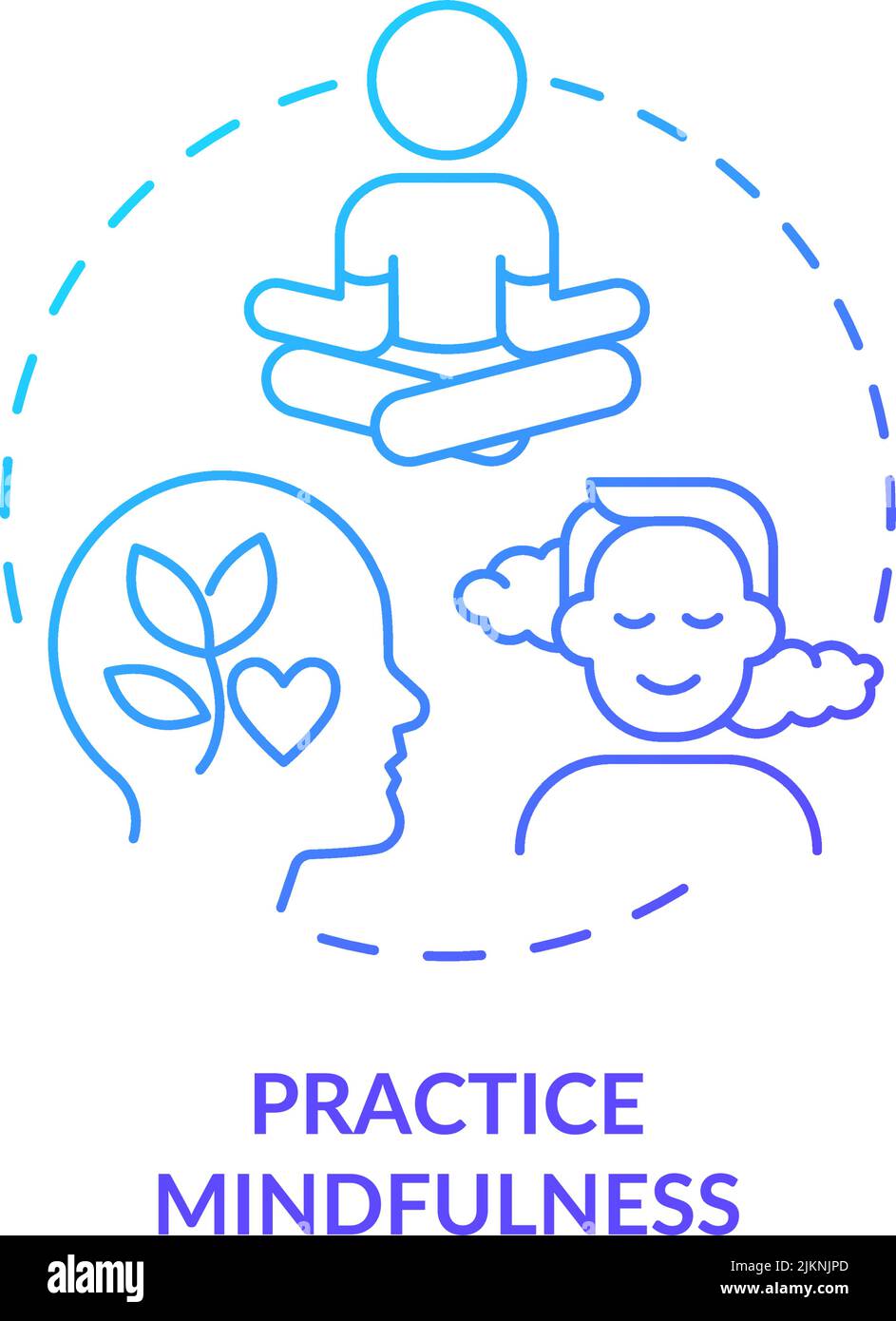 Practice mindfulness blue gradient concept icon Stock Vector Image ...