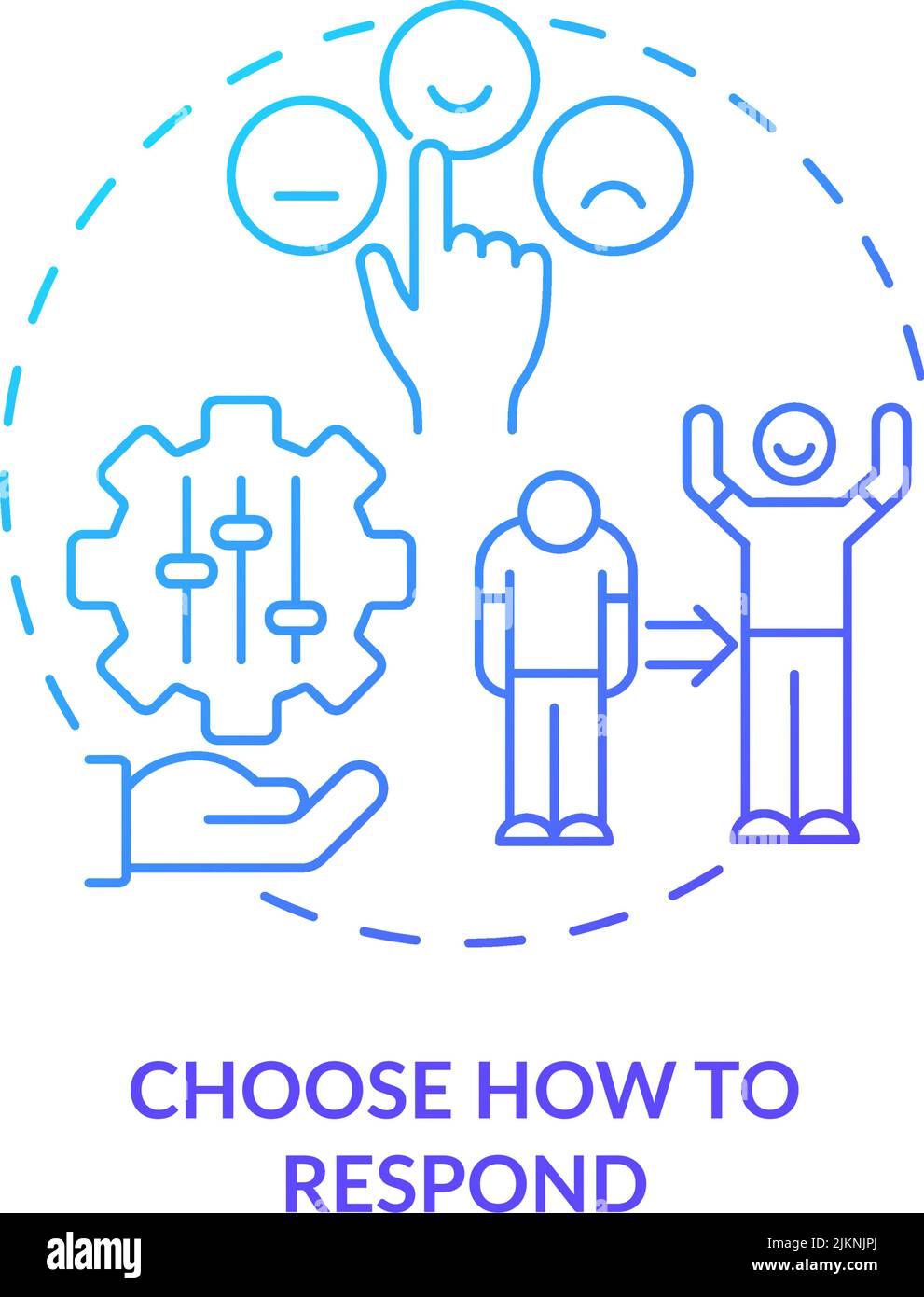 Choose how to respond blue gradient concept icon Stock Vector Image ...