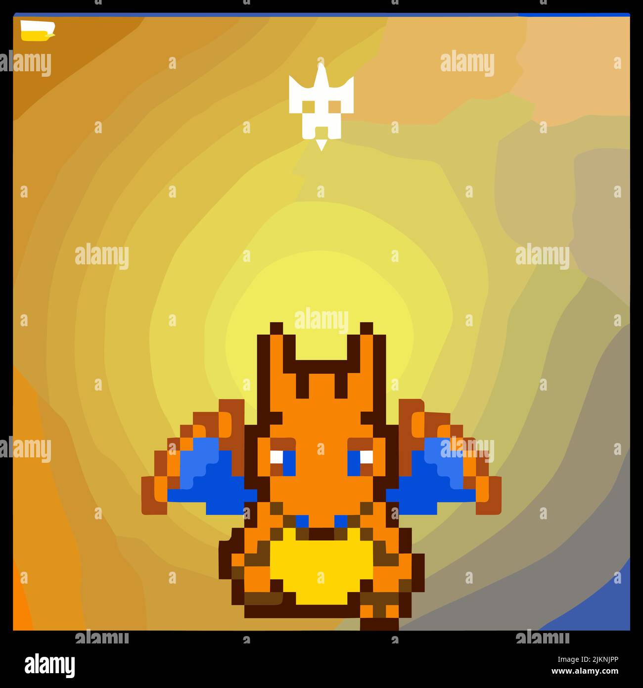 cartoon character in pixel vector art using a color filled background ...