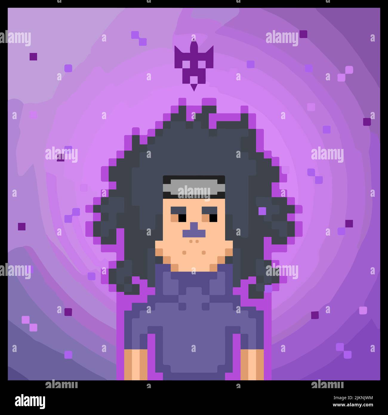 cartoon character in pixel vector art using a color filled background ...