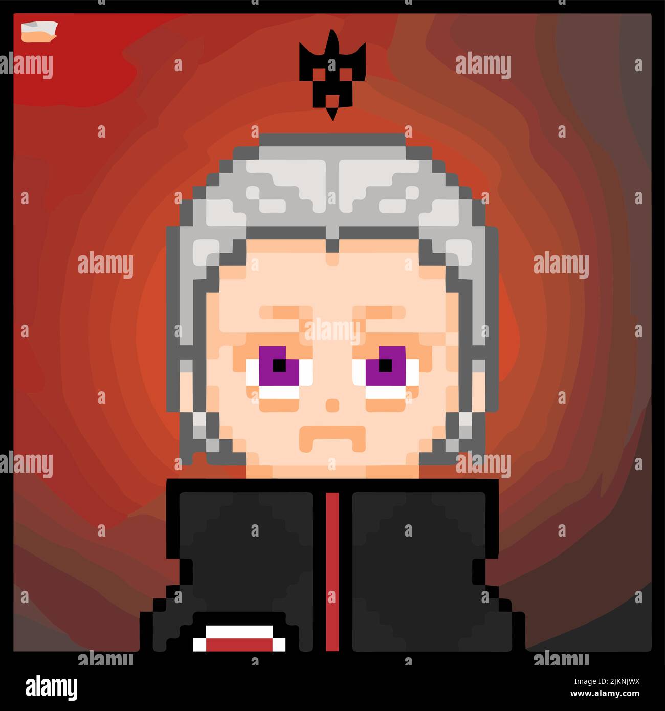 cartoon character in pixel vector art using a color filled background ...