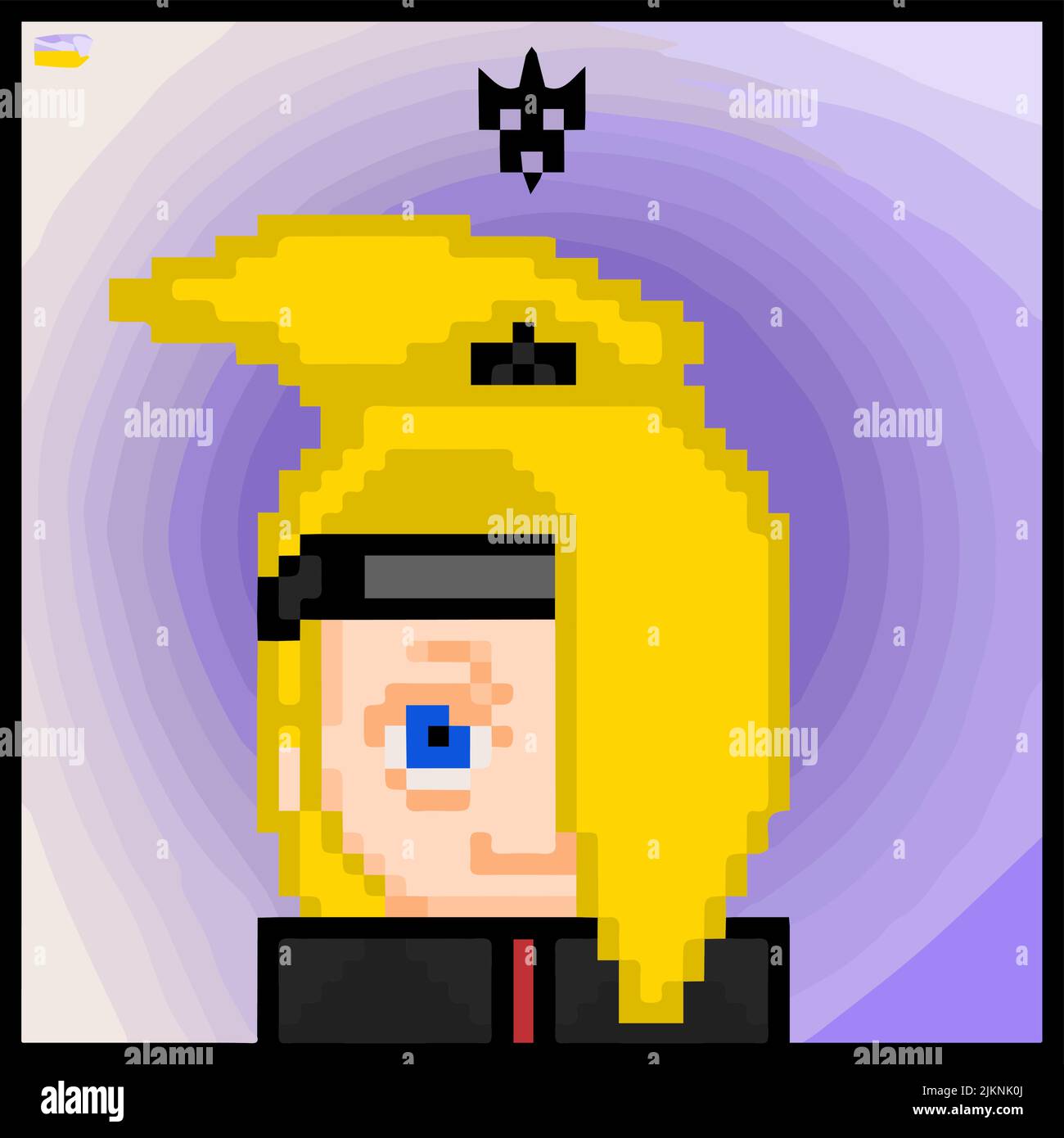 cartoon character in pixel vector art using a color filled background ...